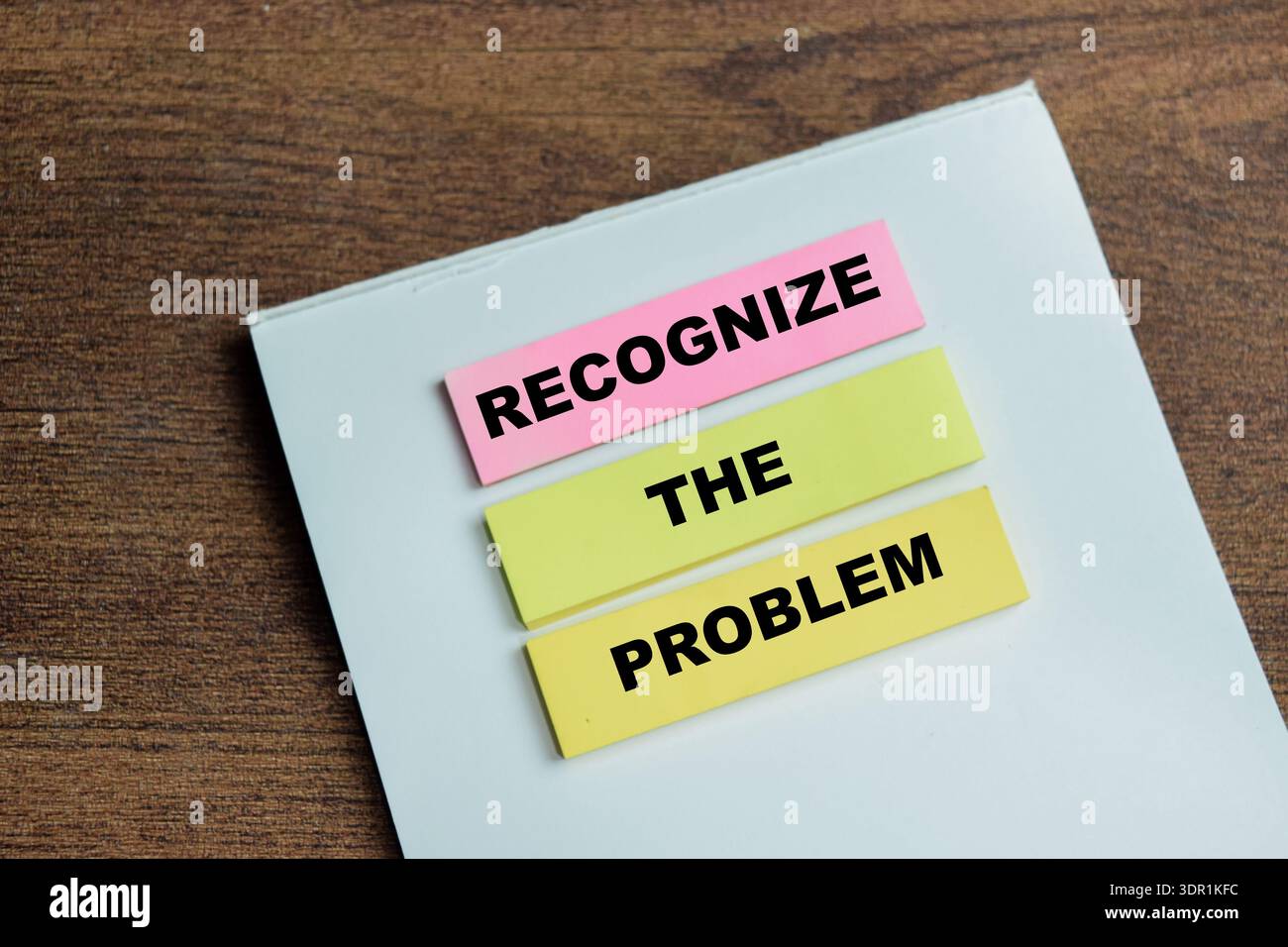 Concept of recognize the problem write on sticky notes isolated on ...