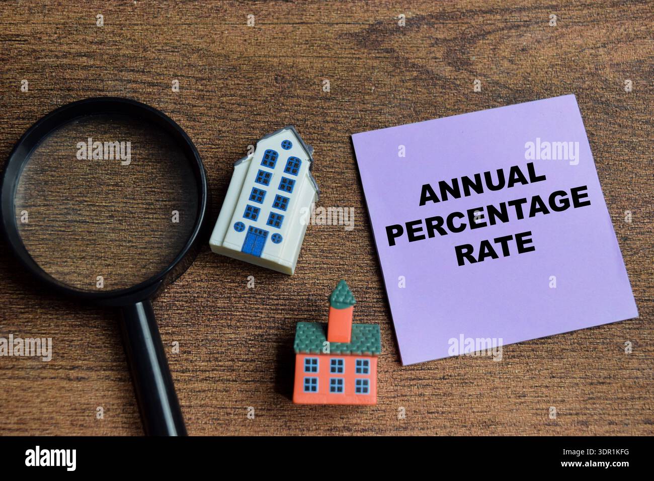 Concept of annual percentage rate write on sticky notes isolated on ...