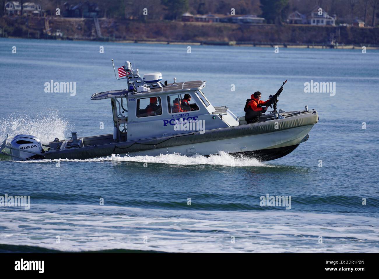 Yorktown, Va. (January 28, 2026) A Patrol Boat crewed by Sailors ...