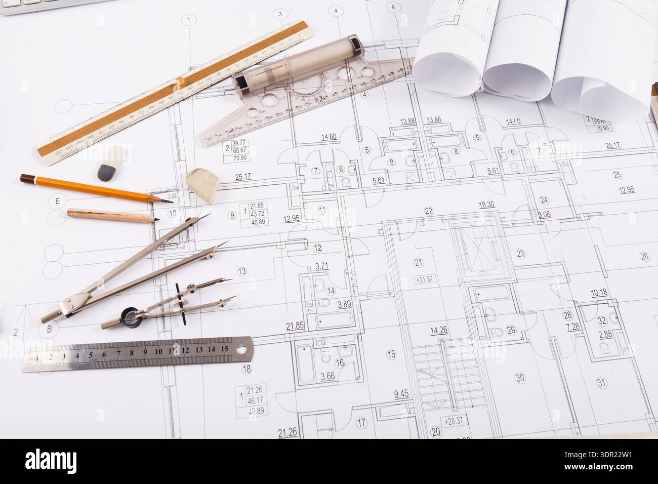 Collection drafting tools plans hi-res stock photography and images - Alamy