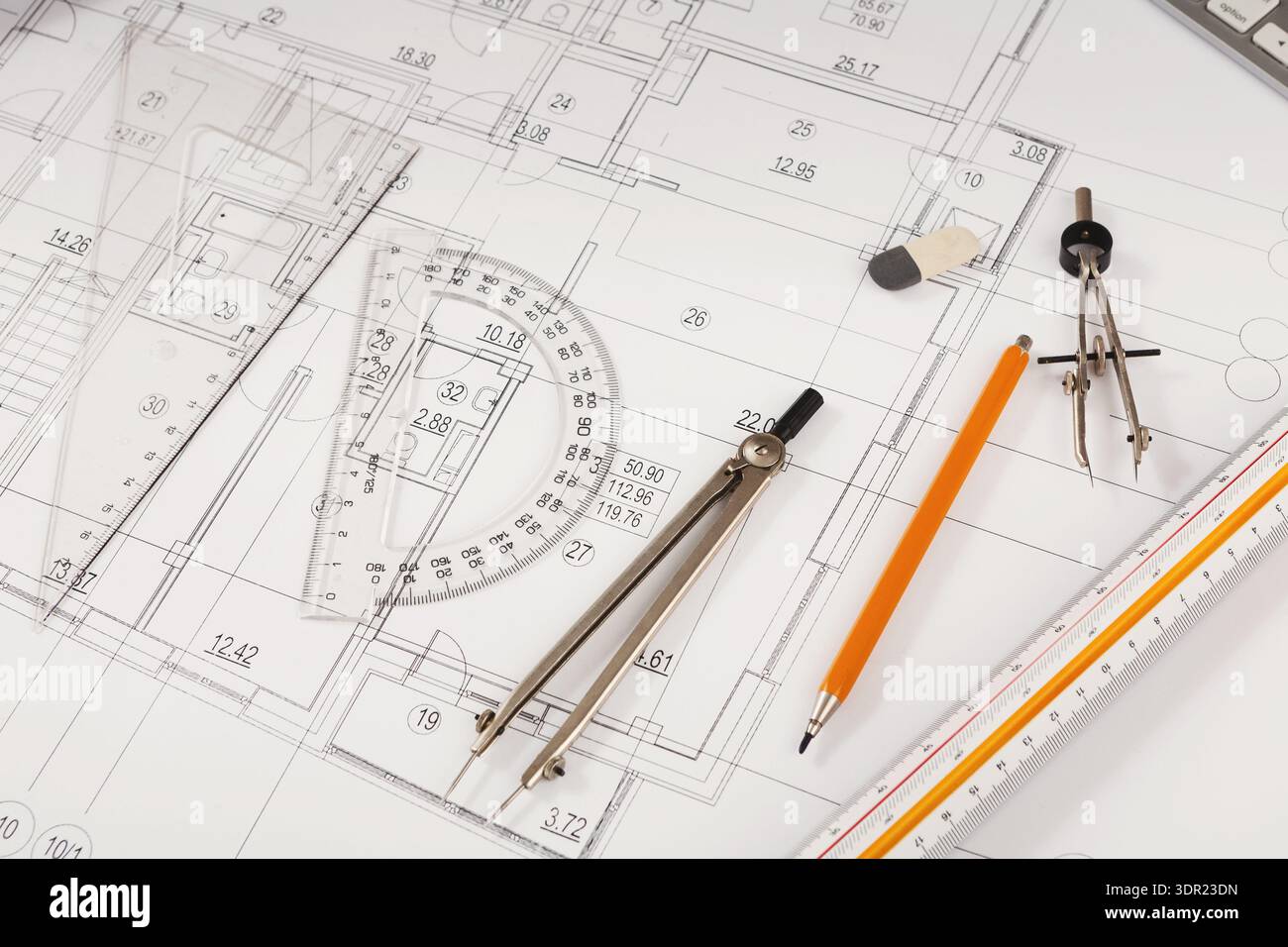Collection drafting tools plans hi-res stock photography and images - Alamy