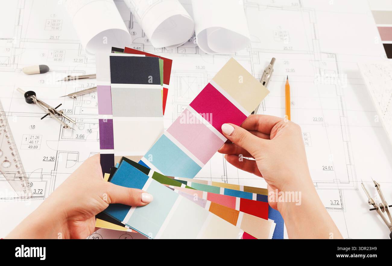 Creative Process of Designing With Color Palettes and Blueprints for a ...