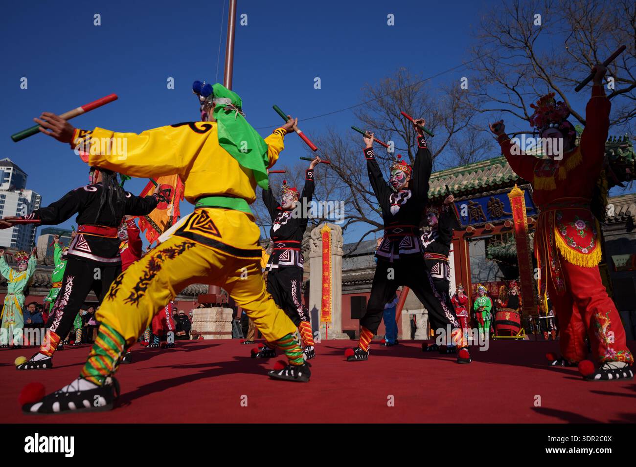 Performers of Yingge Dance, a traditional folk dance from southern ...