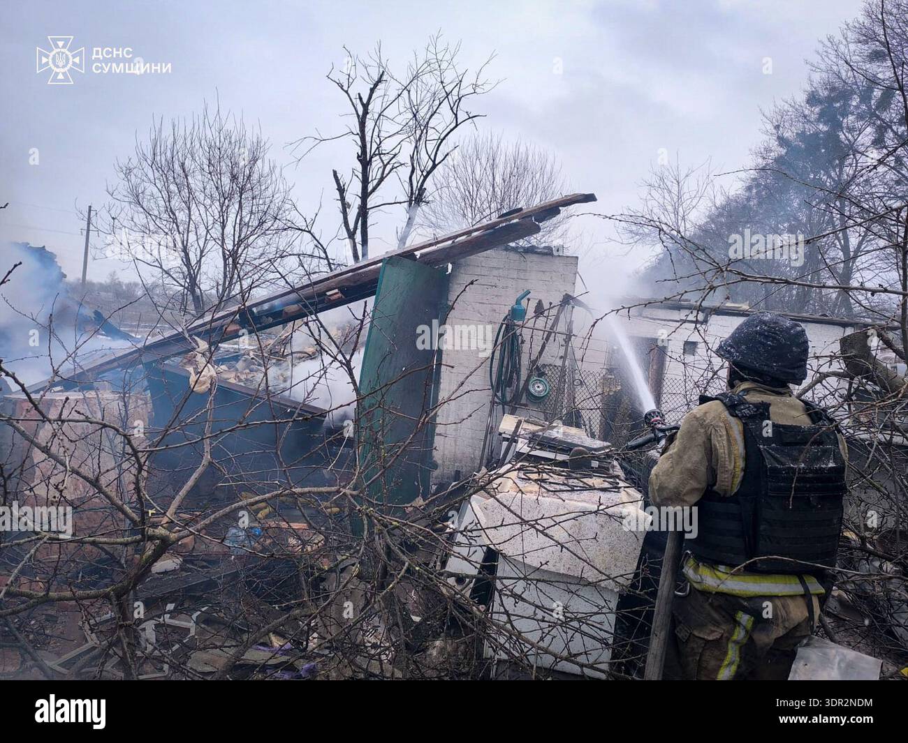 In this photo provided by the Ukrainian Emergency Service, a ...