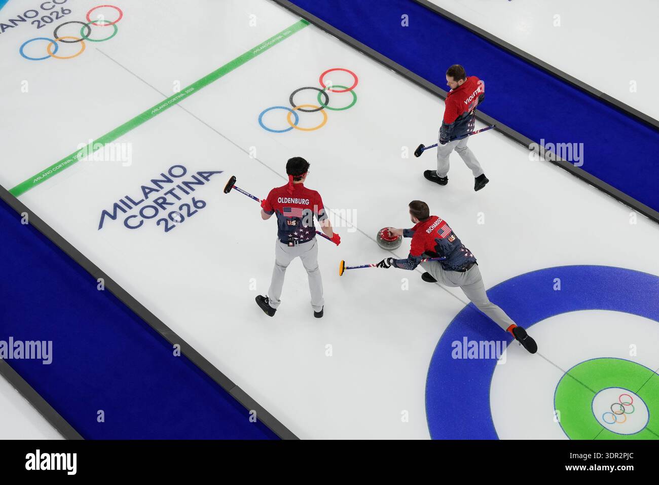 United States' Luc Violette, Ben Richardson and Aidan Oldenburg compete ...