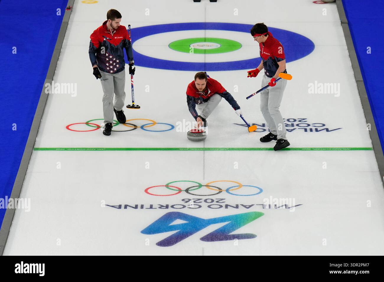 United States' Luc Violette, Ben Richardson and Aidan Oldenburg compete ...