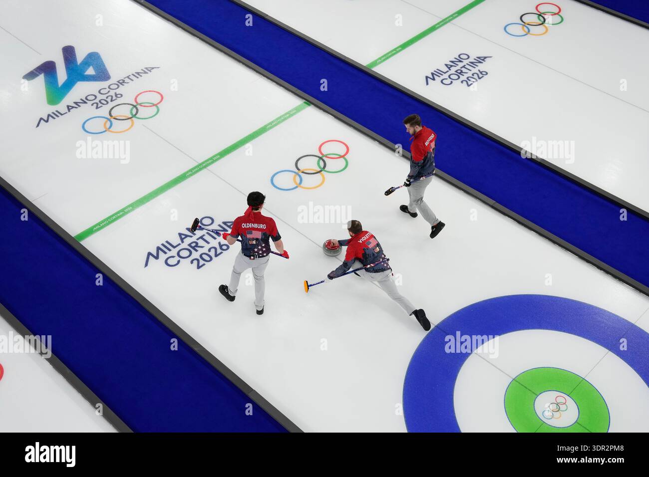 United States' Luc Violette, Ben Richardson and Aidan Oldenburg compete ...