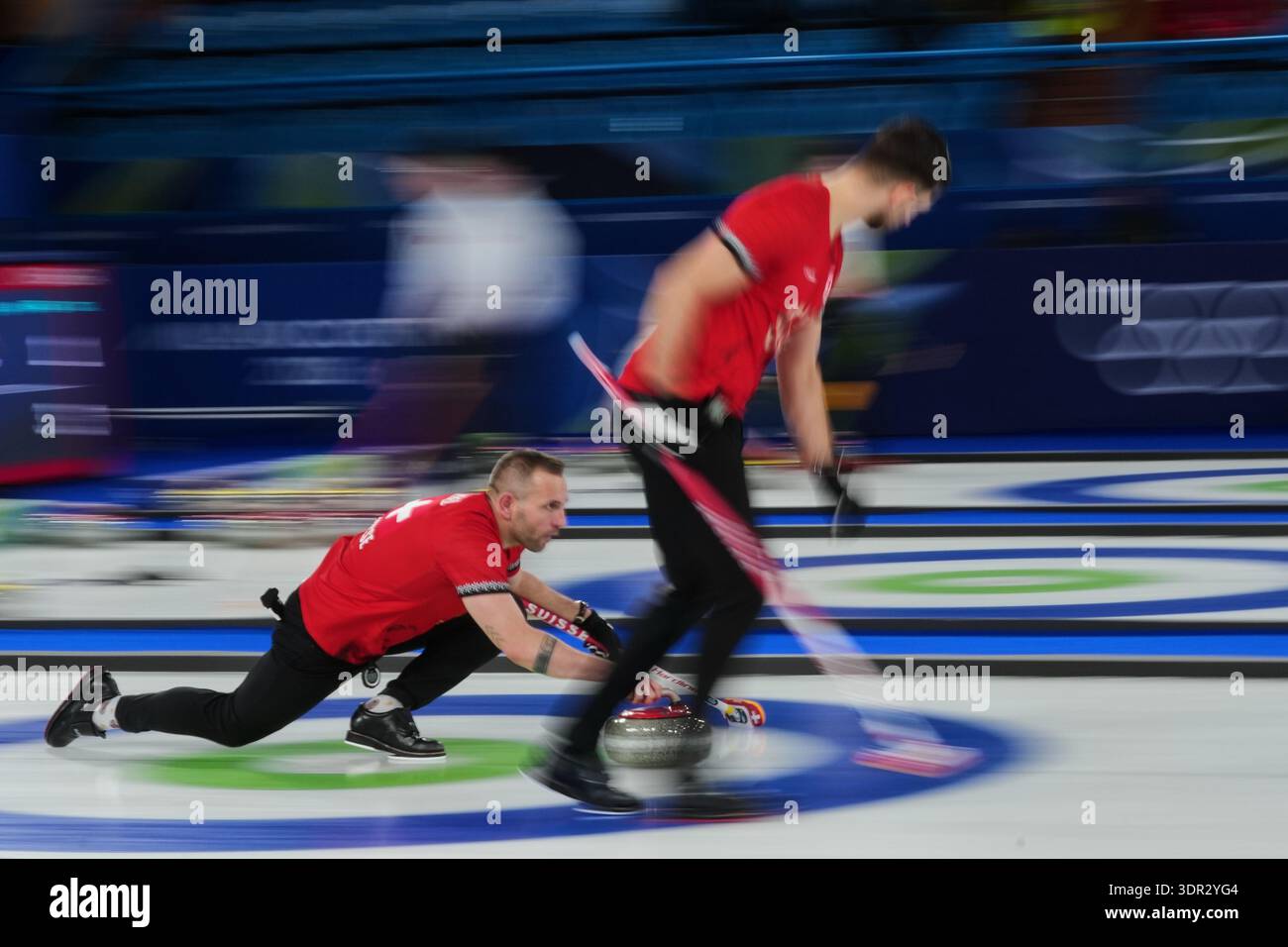 Switzerland's Sven Michel and Pablo Lachat-Couchepin in action during ...