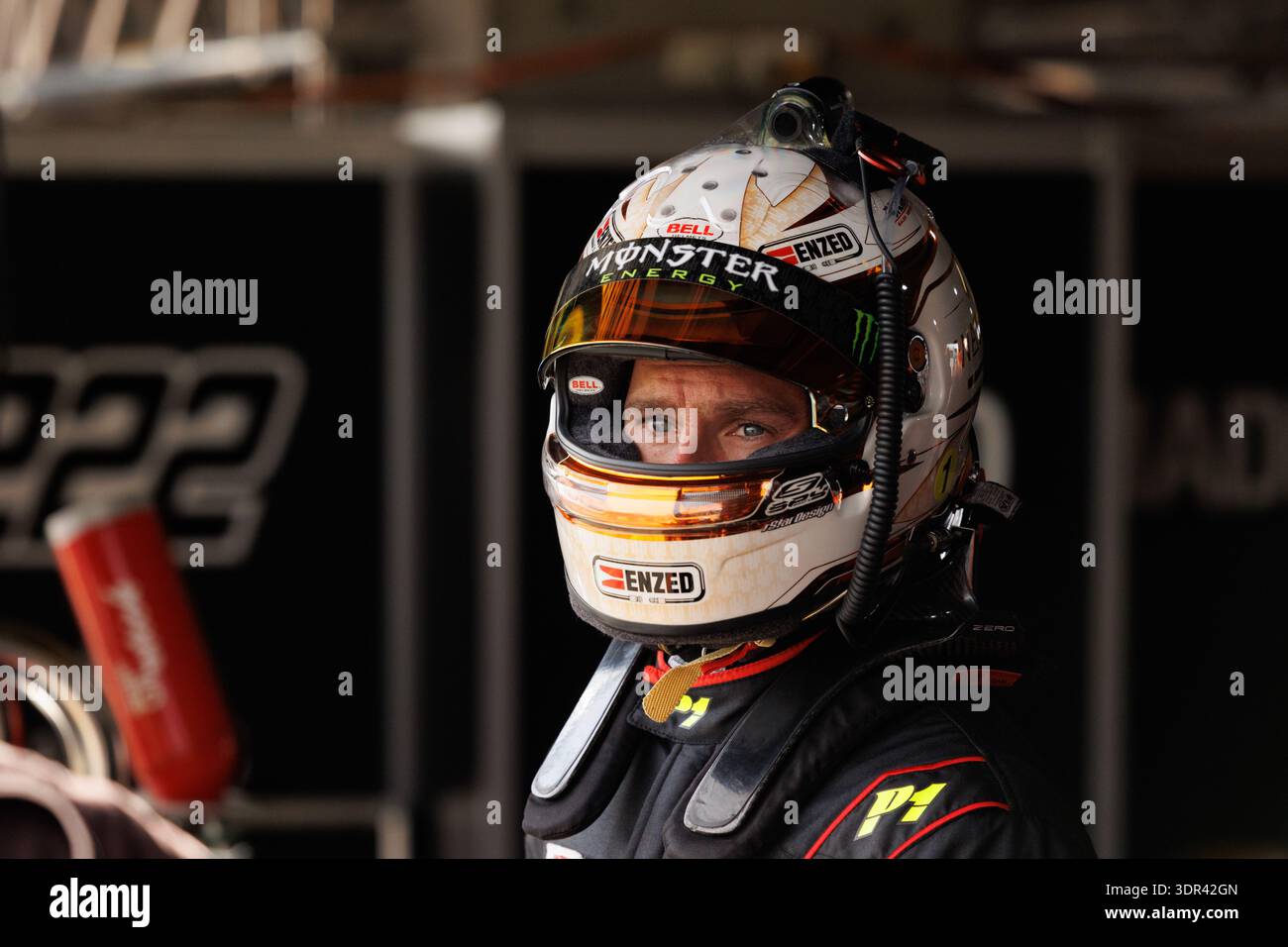 Cameron Waters of the Scott Taylor Motorsport team seen in pit lane ...