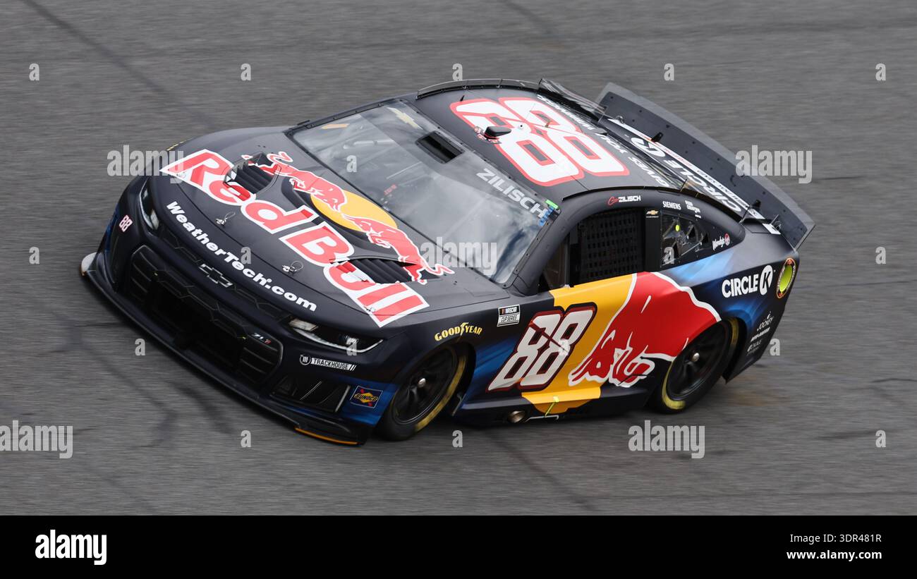 #88: Connor Zilisch, during practice for a NASCAR Daytona 500 auto race ...