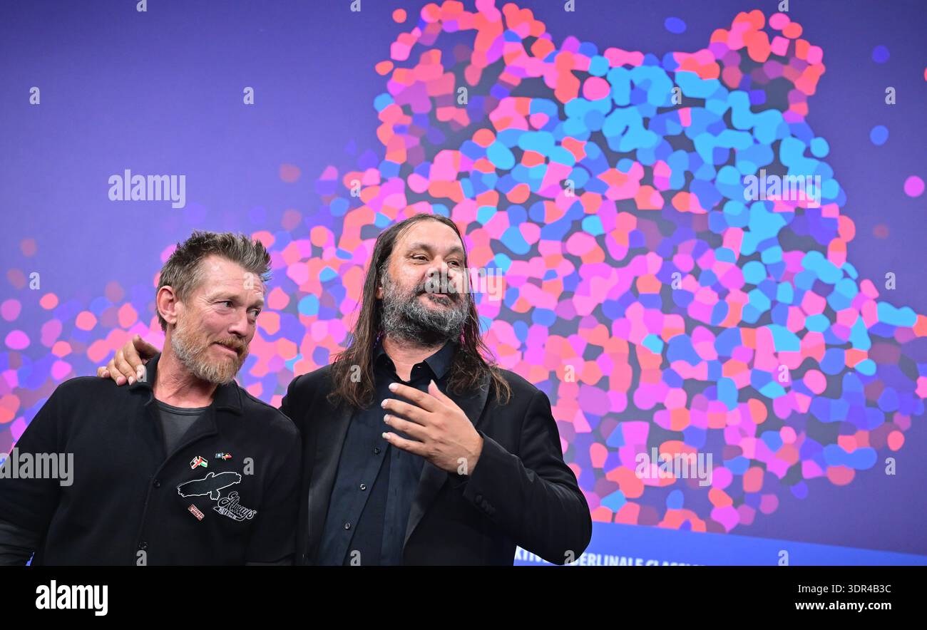 17 February 2026, Berlin: Errol Shand (l), actor, and Warwick Thornton ...