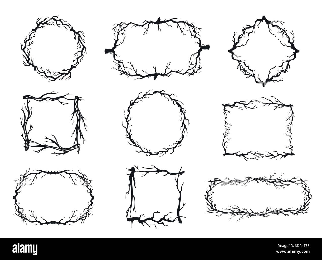 Entwined circle of twigs hi-res stock photography and images - Alamy