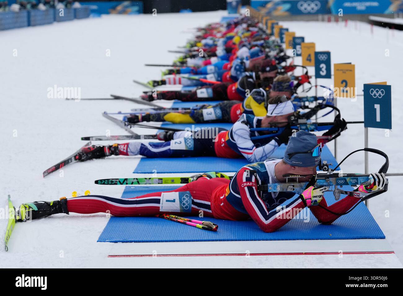 Martin Uldal, of Norway, competes in the men's 4x7.5-kilometer relay ...