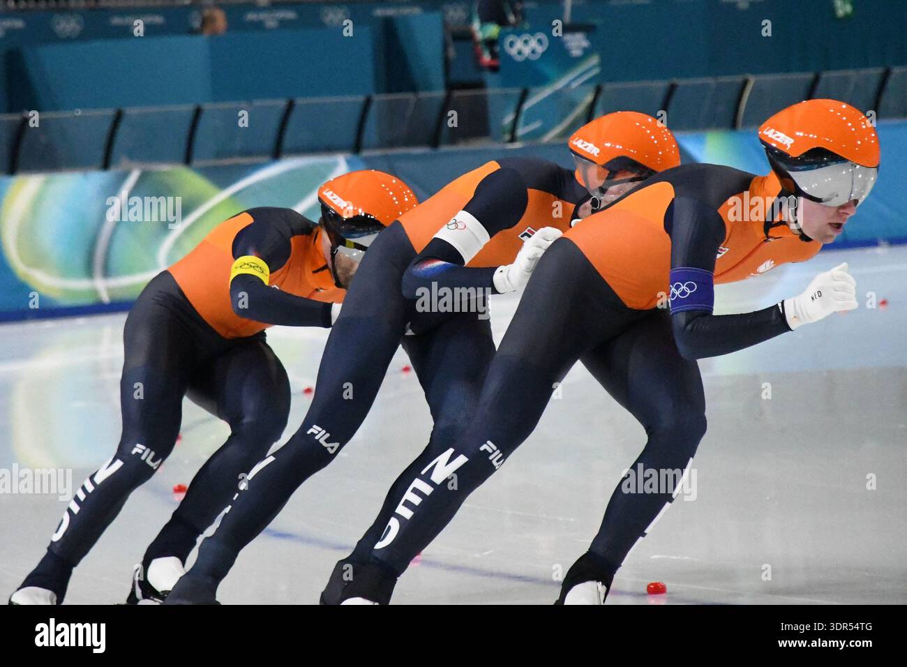 Team Netherlands during Speed Skating Men's Team Pursuit - Final A ...