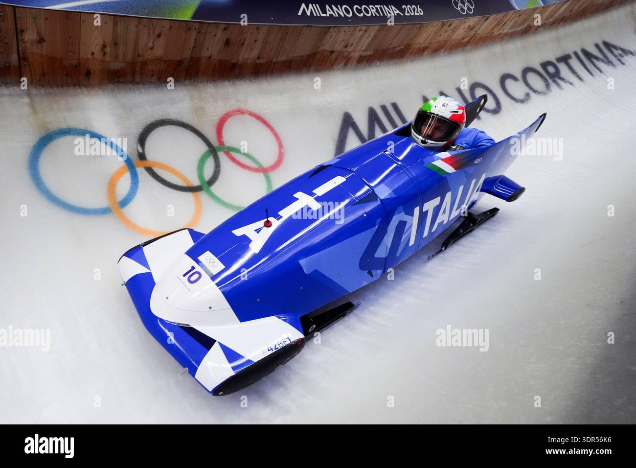 Italy pilot Simona de Silvestro during the 2-woman Bobsleigh training ...