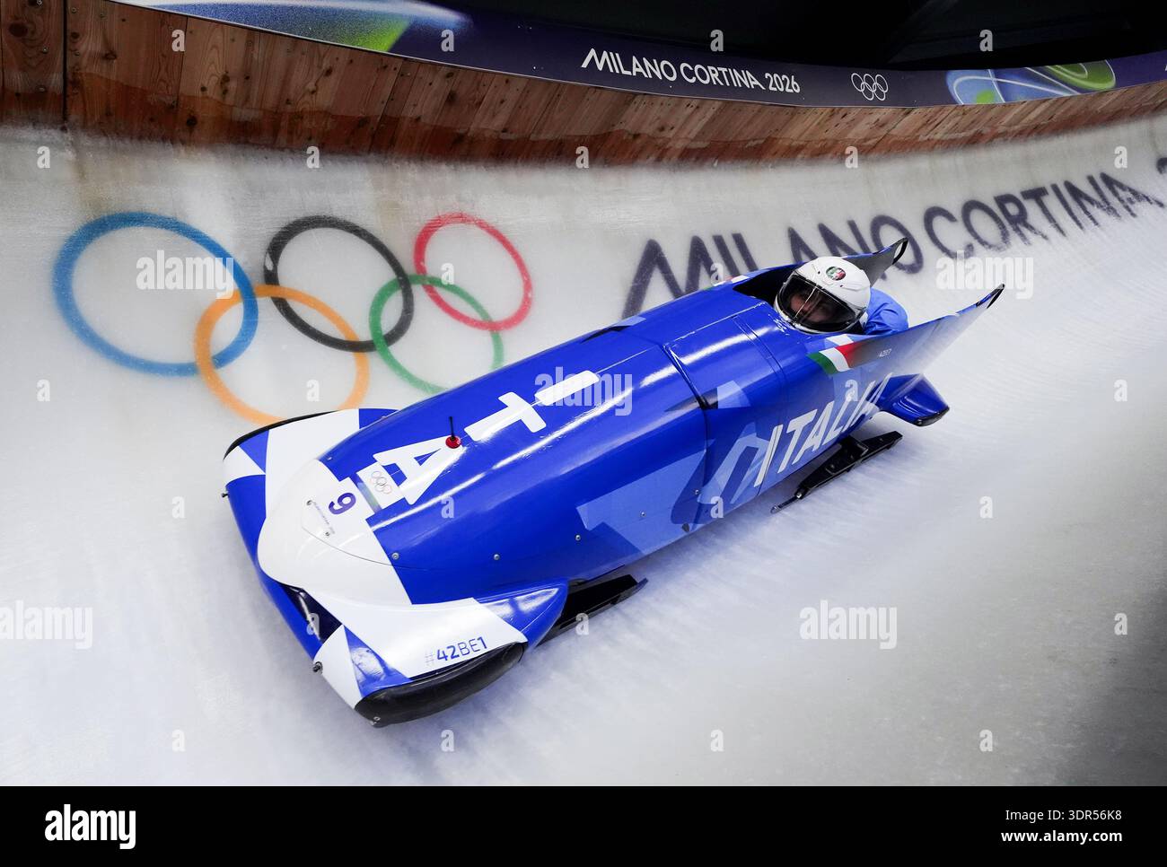 Italy pilot Giada Andreutti during the 2-woman Bobsleigh training at ...