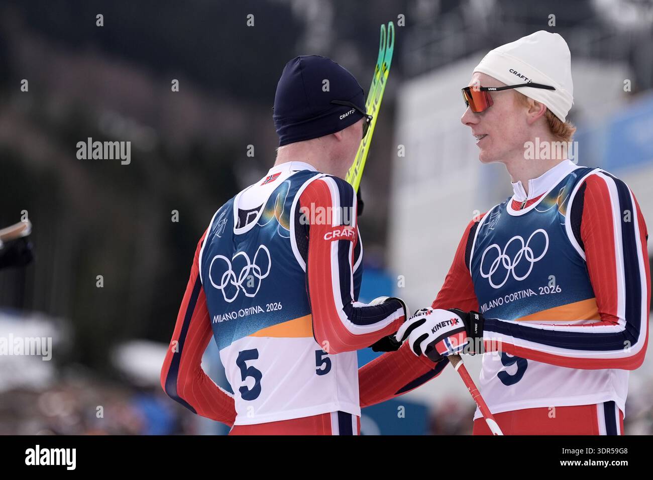 Val di Fiemme, Italy 20260217. Jens Lurås Oftebro and Einar Lurås ...