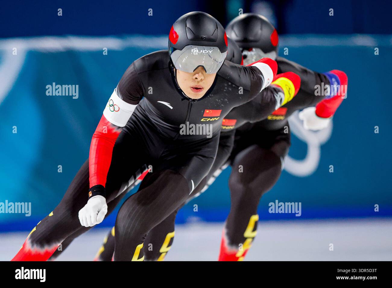 Hanbin Liu of China and Yu Wu of China and Wenhao Li of China competing ...