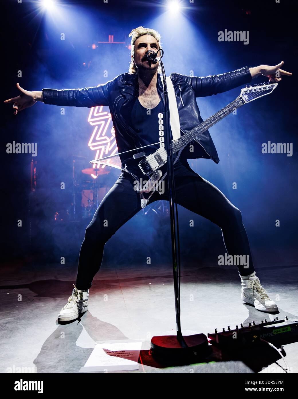 Adam Grahn of Swedish rock band Royal Republic Live in London at the O2 ...