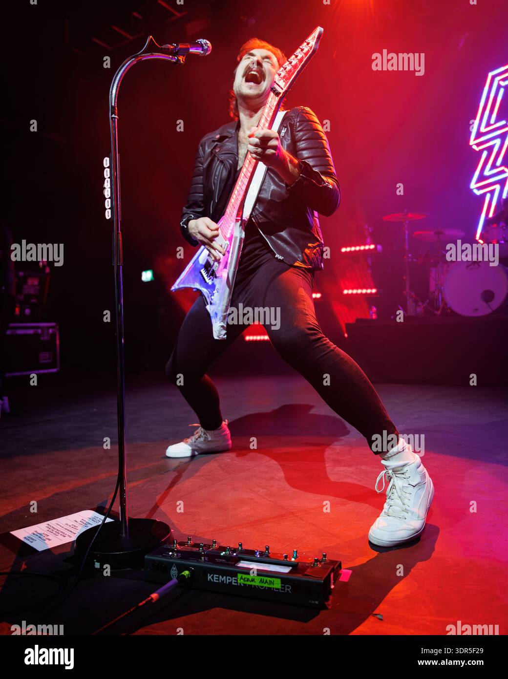 Adam Grahn of Swedish rock band Royal Republic Live in London at the O2 ...