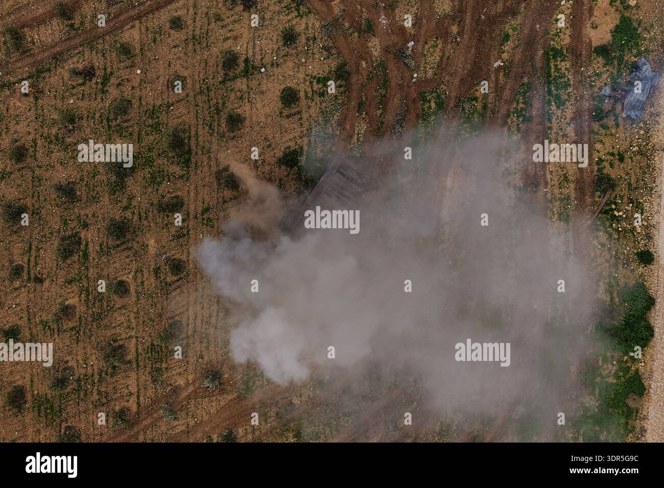 17 February 2025, Syria, Qashlat Yusaf basha: An aerial view shows ...