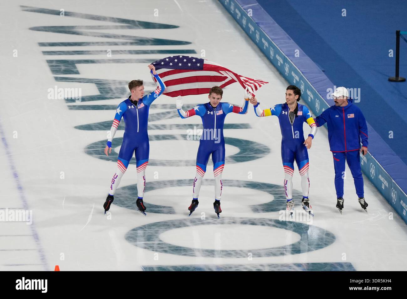 United States' Casey Dawson, Emery Lehman and Ethan Cepuran celebrate ...