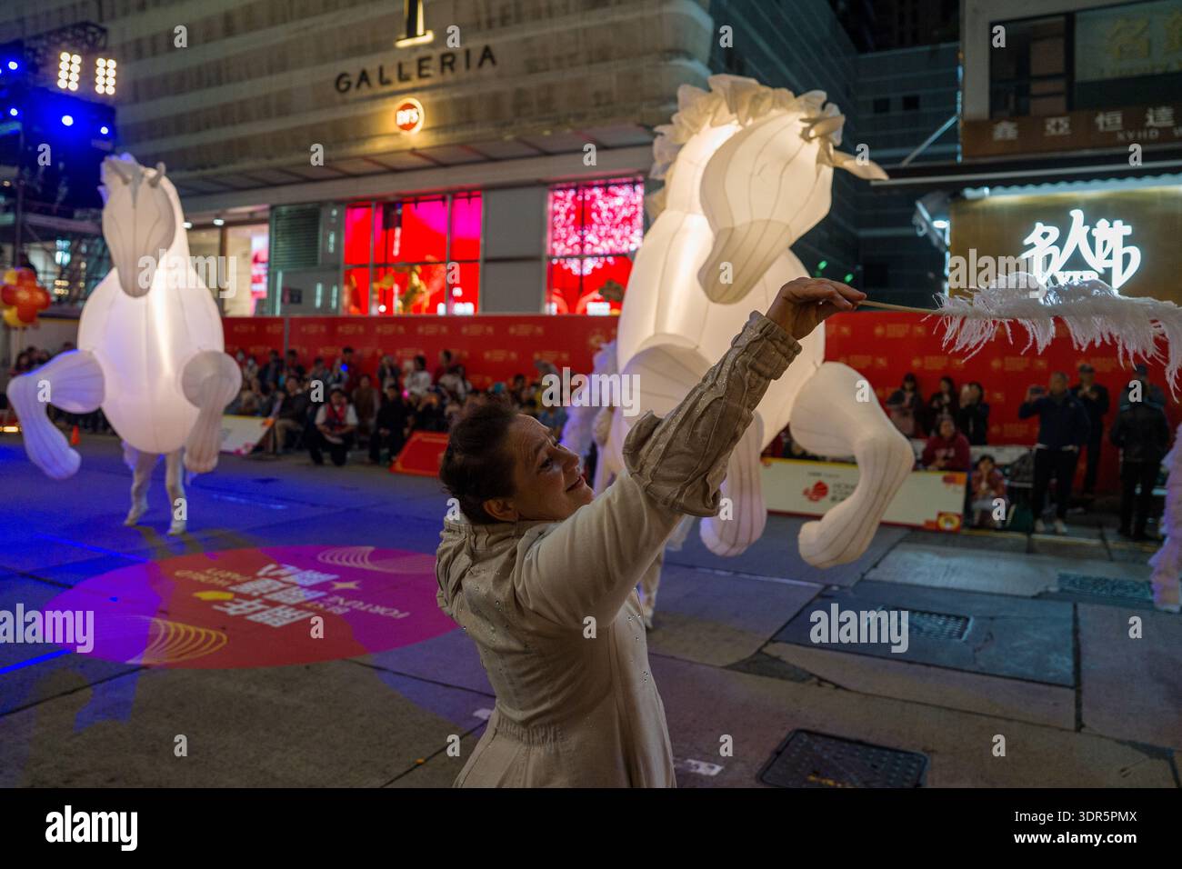 The French group FierS à Cheval performing in the streets during the ...