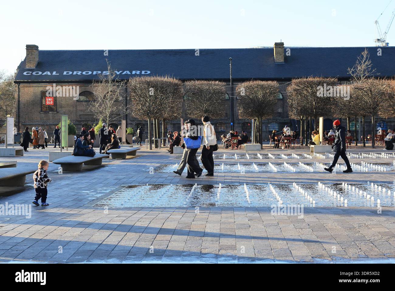 Winter sunshine on vibrant Granary Square at Kings Cross, January 2026 ...