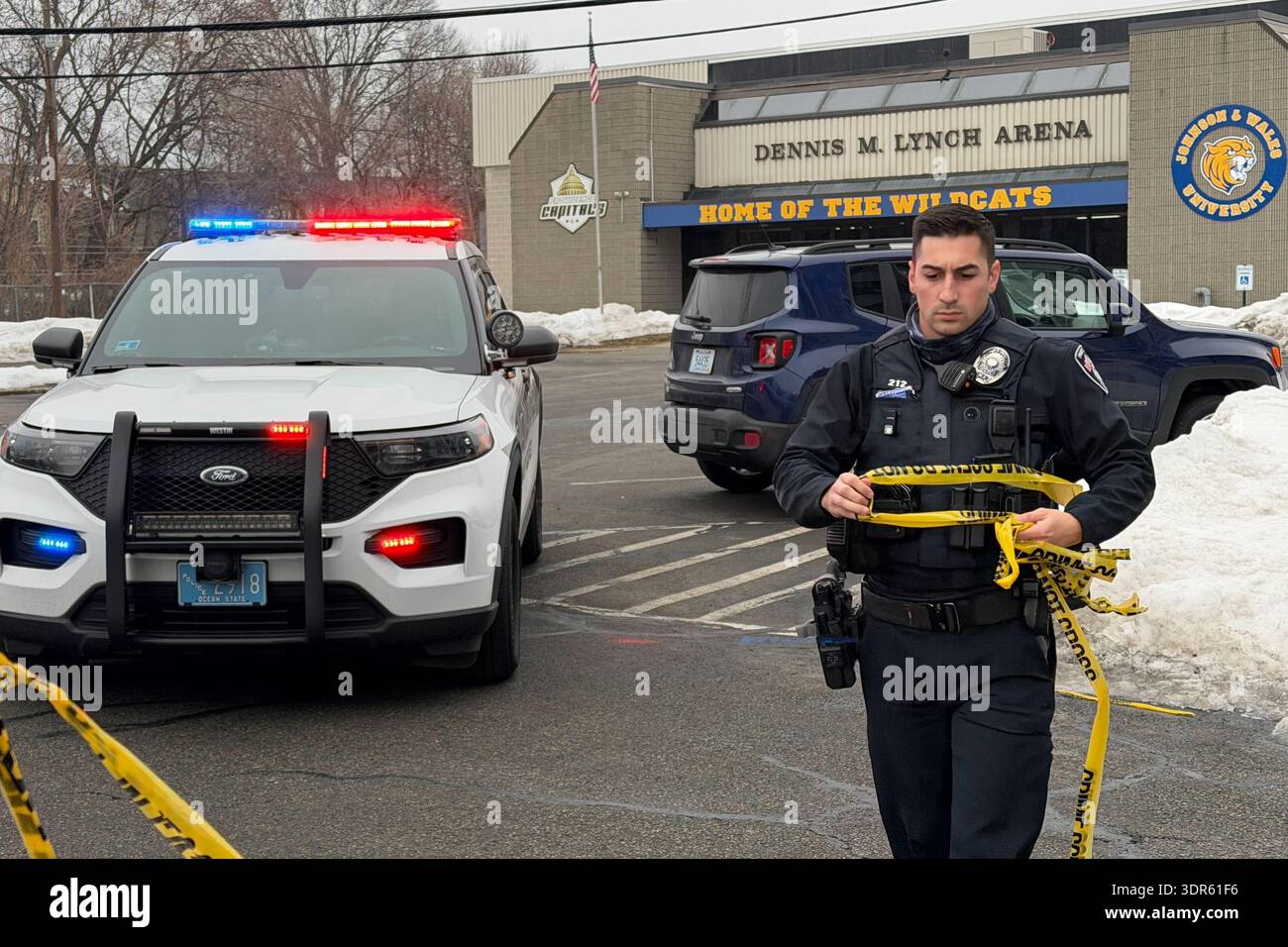 Police continue to tape off the Dennis M. Lynch arena a day after a ...