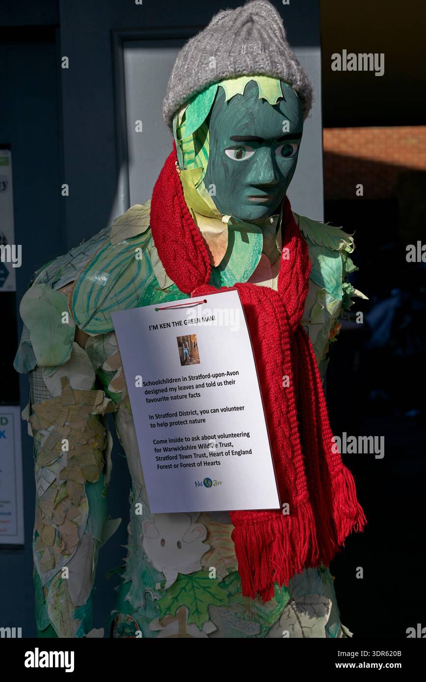 Statue promoting wildlife and nature awareness charities with leaves ...
