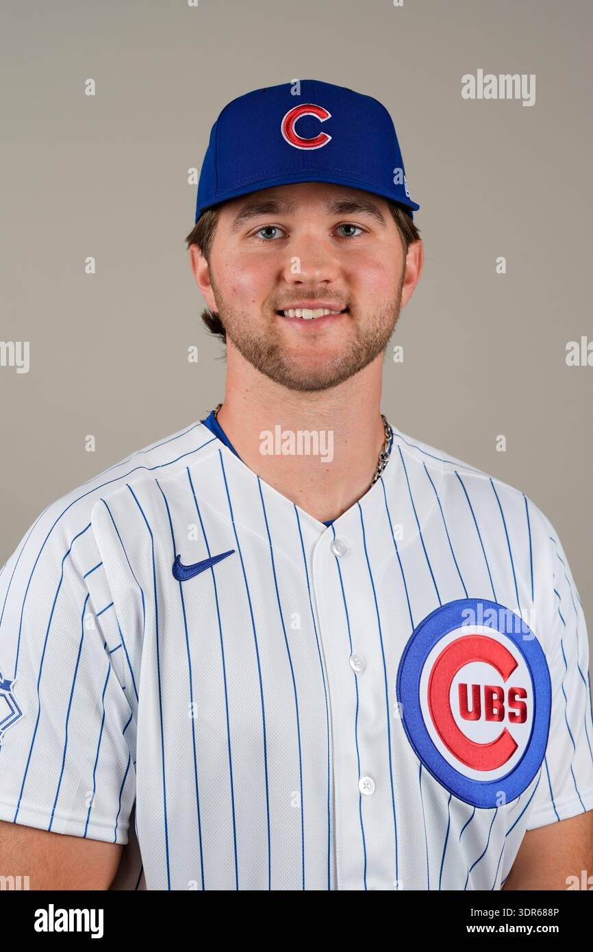 Chicago Cubs' Grant Kipp is seen Tuesday, Feb. 17, 2026, in Mesa, Ariz ...