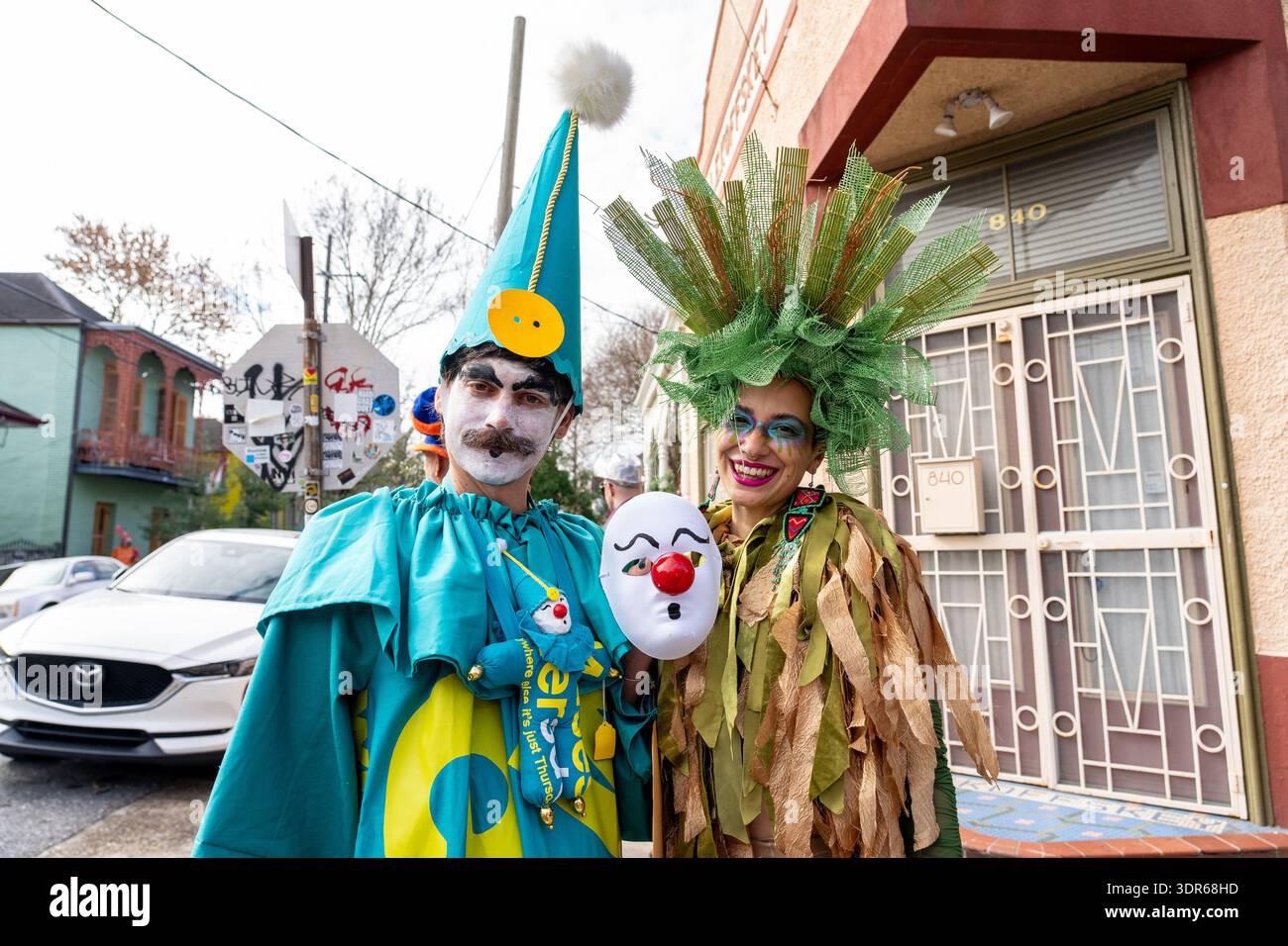 Attendees march during the annual Society of Saint Anne parade on Mardi ...