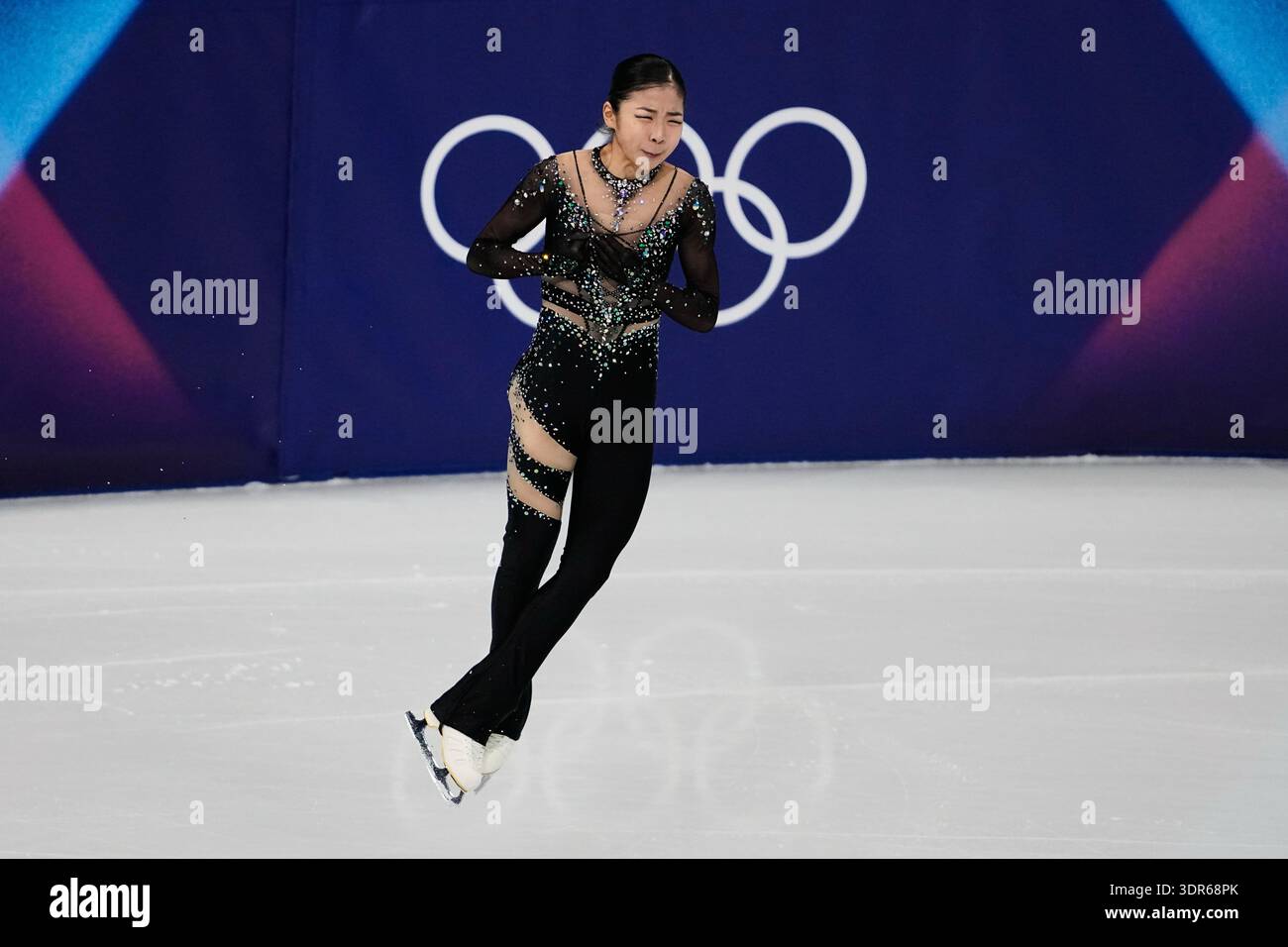 Zhang Ruiyang of China competes during the women's short program figure ...