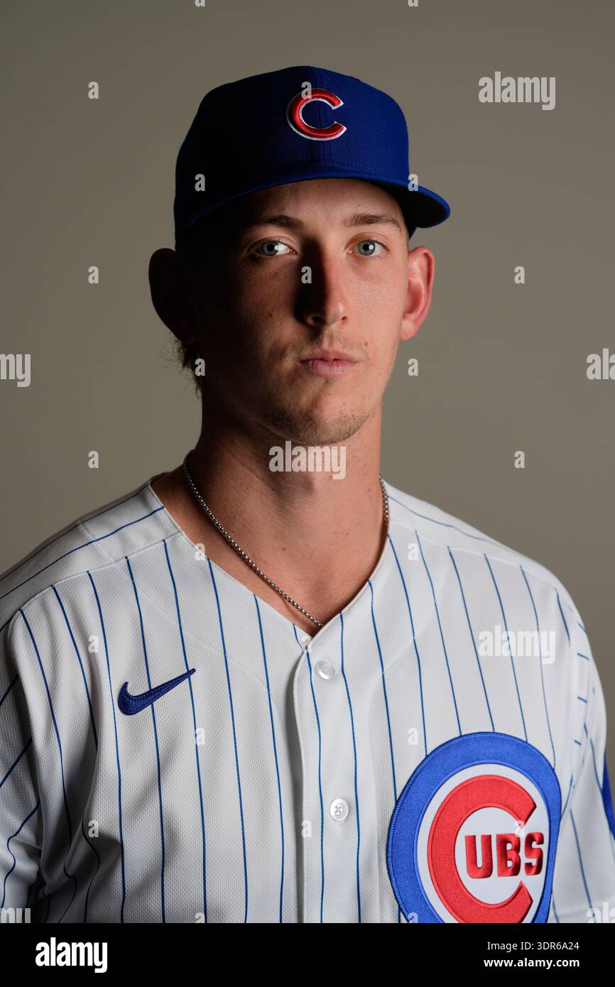 Chicago Cubs' Ben Brown is seen Tuesday, Feb. 17, 2026, in Mesa, Ariz ...