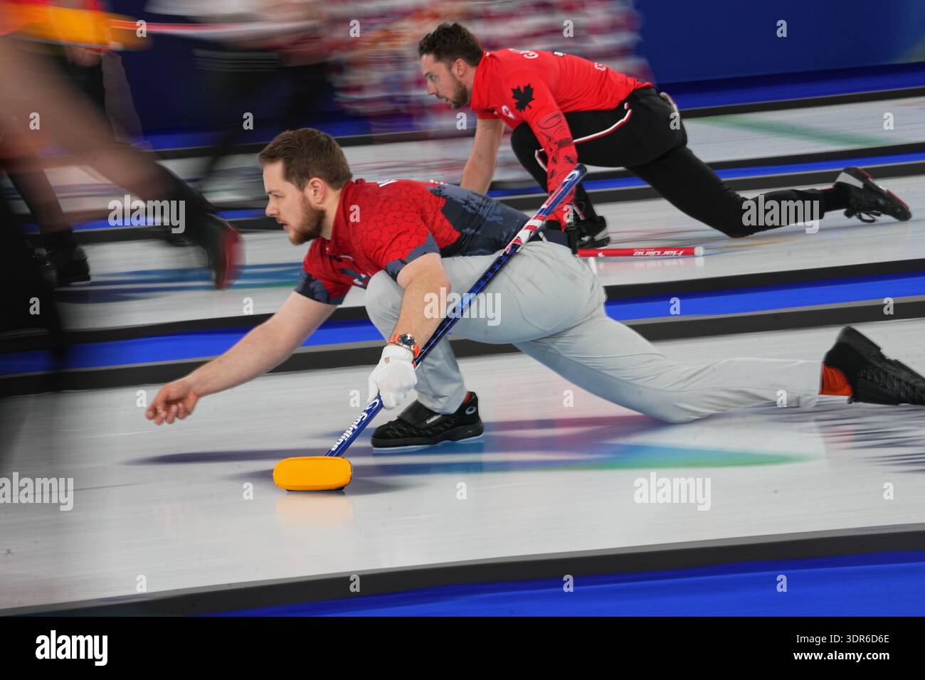 United States' Luc Violette and Canada's Brett Gallant in action during ...