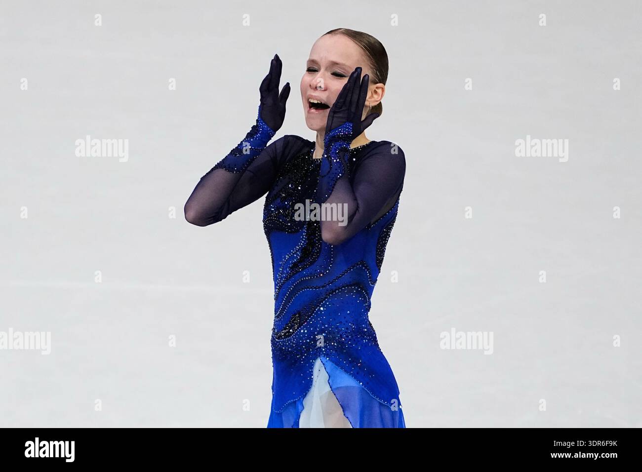 Mariia Seniuk of Israel competes during the women's short program ...