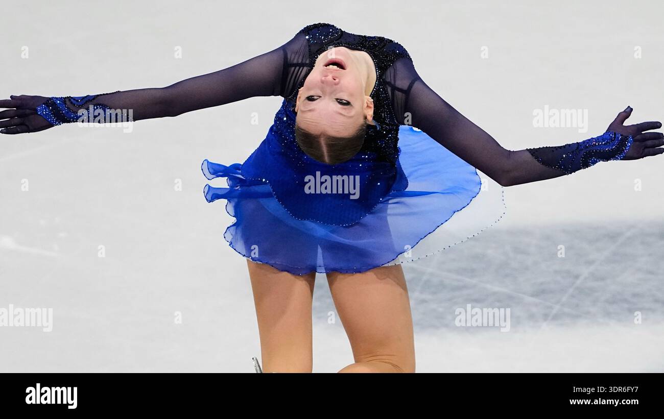 Mariia Seniuk of Israel competes during the women's short program ...