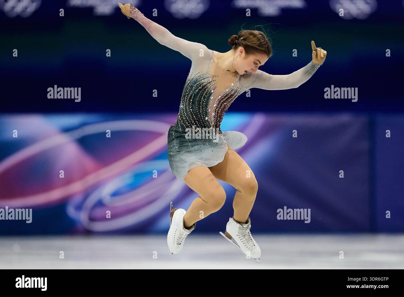 Olga Mikutina of Austria competes during the women's short program ...