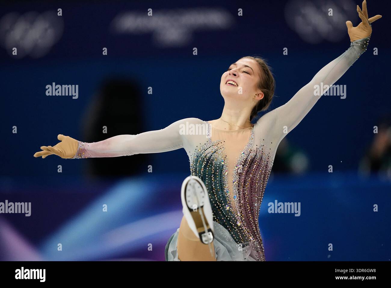 Olga Mikutina of Austria competes during the women's short program ...