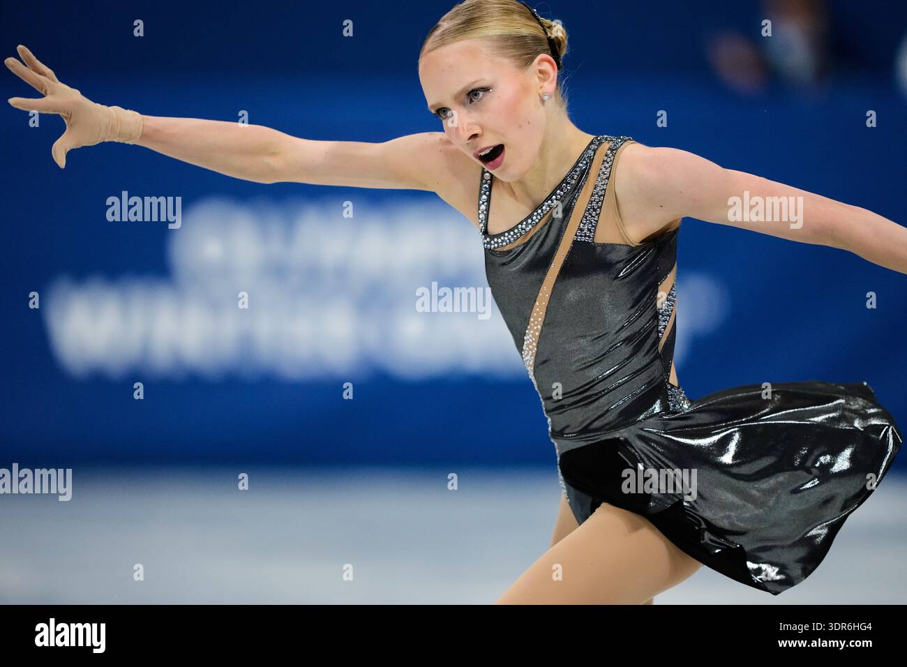 Iida Karhunen of Finland competes during the women's short program ...