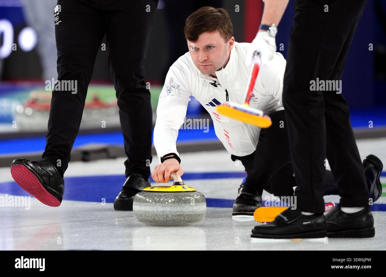 Great Britain's Bruce Mouat in action during the Curling Men Round ...