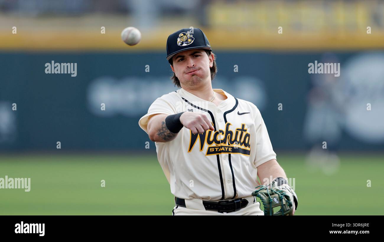 Wichita State's Evan Escobar (9) during an NCAA college baseball game ...