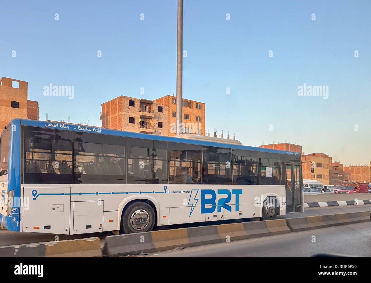 Bus Rapid Transit vehicle on Cairo Ring Road, Egypt, part of new ...