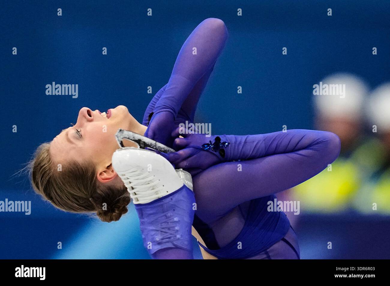 Lorine Schild of France competes during the women's short program ...