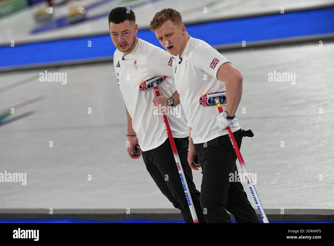 Britain's Hammy McMillan and Bobby Lammie look on during the men's ...