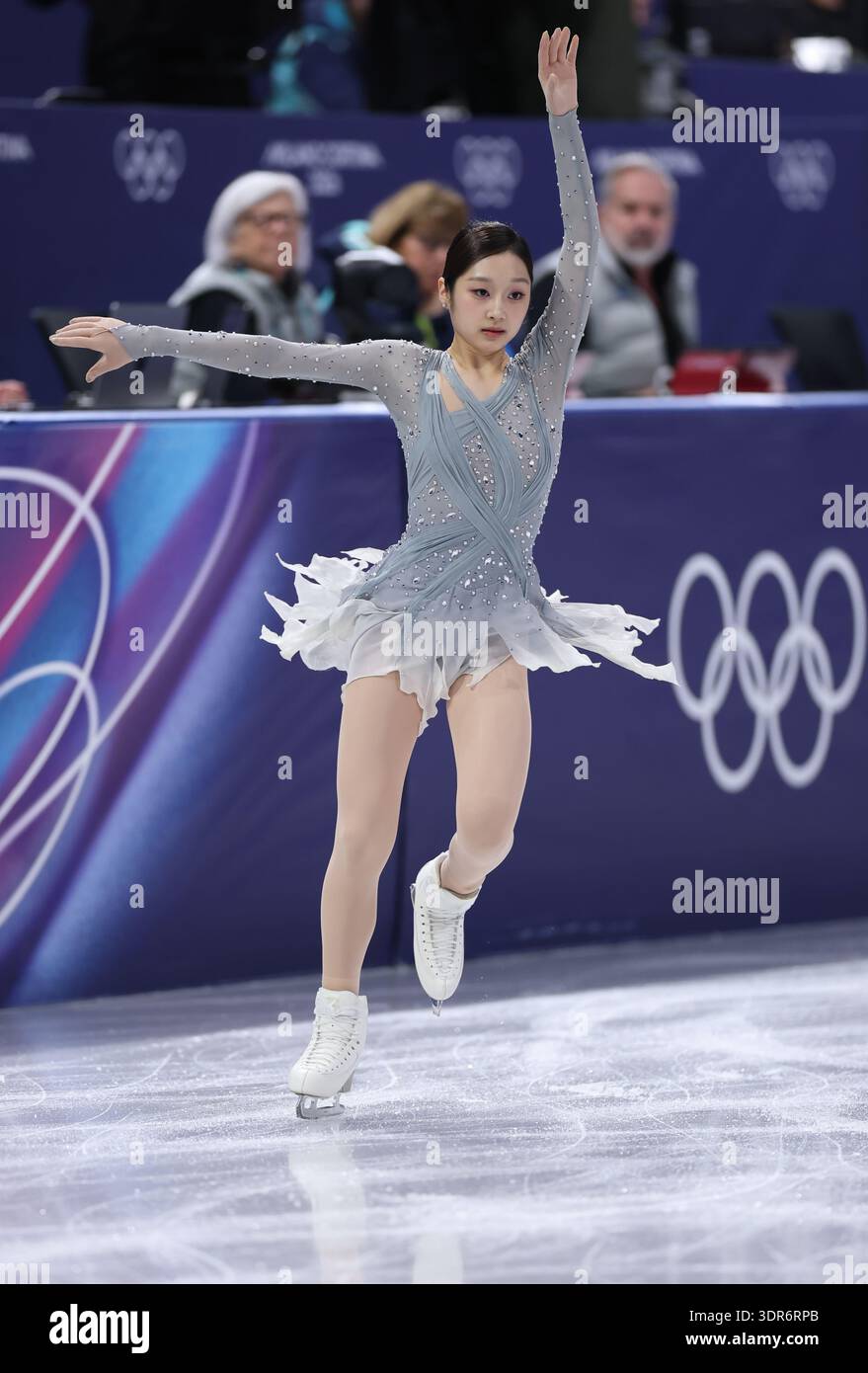 SHIN Jia of South Korea performs during the women's figure skating ...