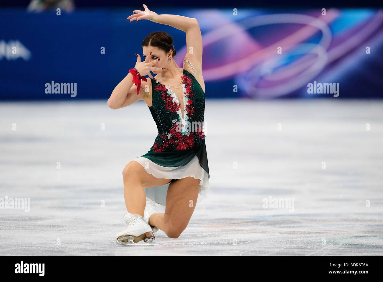 Sofia Samodelkina of Kazakhstan competes during the women's short ...