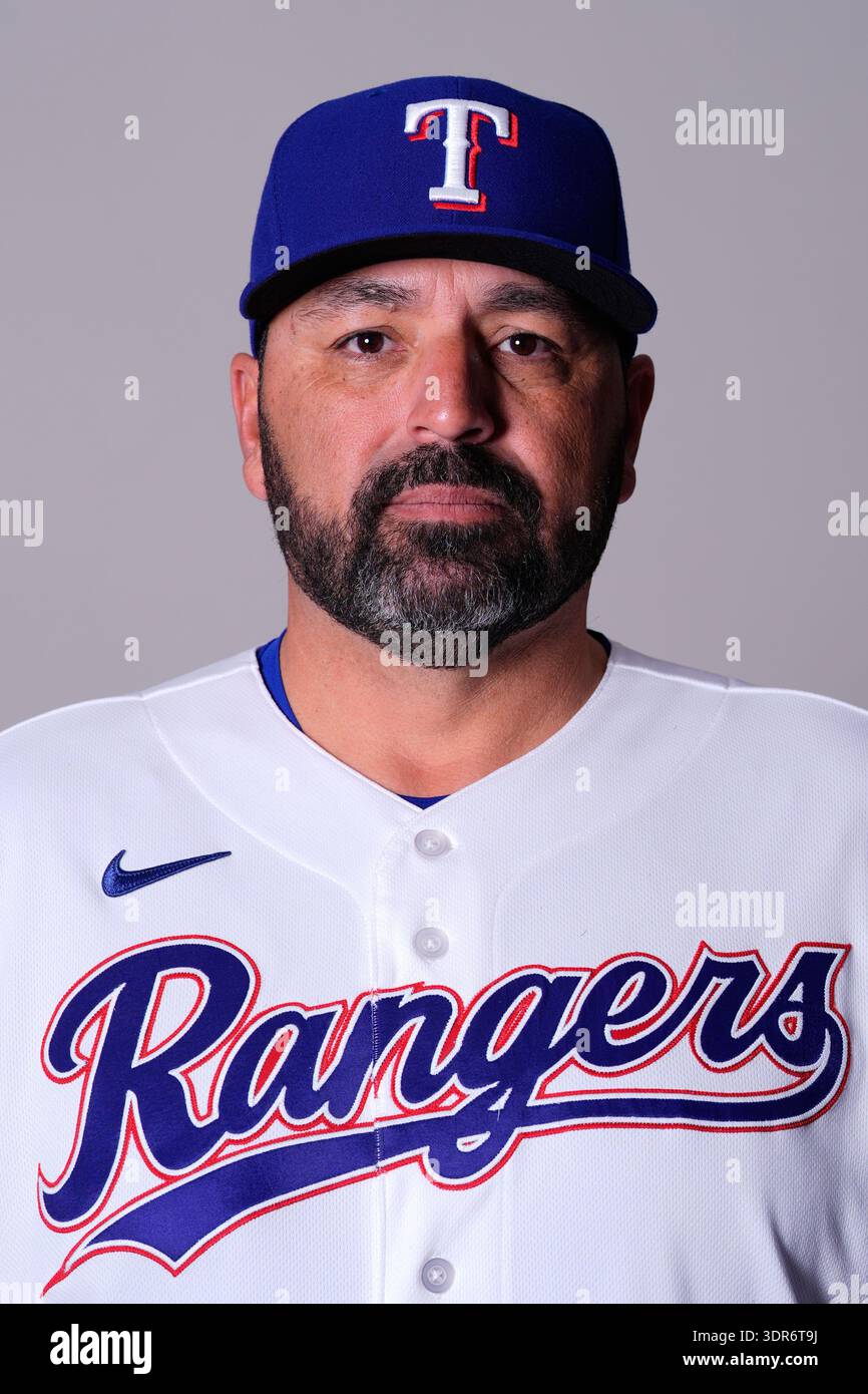This is a 2026 photo of Rod Barajas of the Texas Rangers baseball team ...