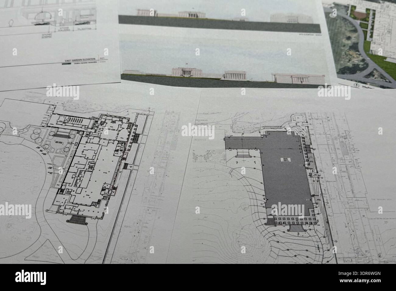 Artist renderings and diagrams of the new White House East Wing and ...