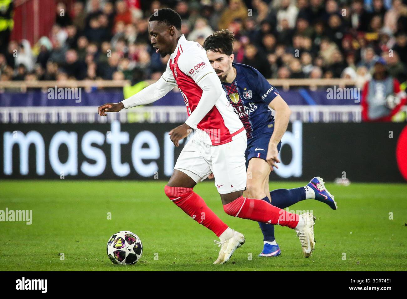 Folarin BALOGUN of Monaco and Vitor MACHADO FERREIRA (Vitinha) of PSG ...